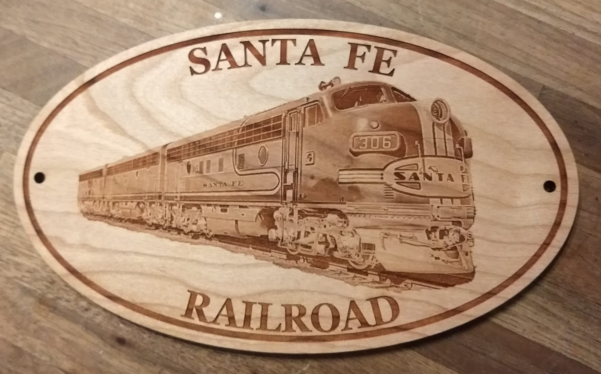 Santa Fe Railroad Sign | Wooden Engraved - MrTrain