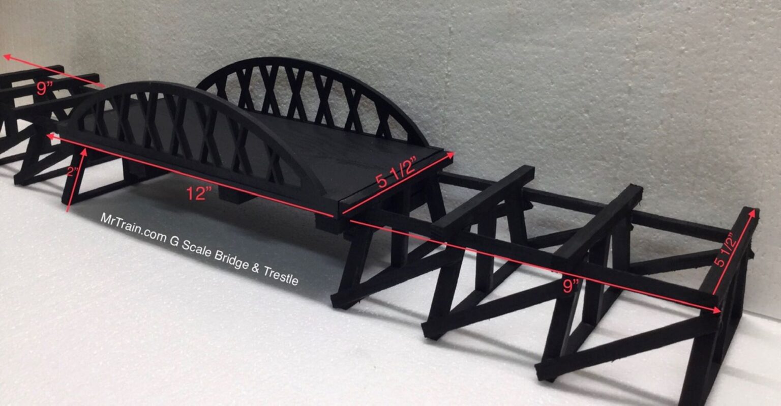 G Scale Bowstring Bridge & Trestle - 30" Model Railroad Scenery - MrTrain