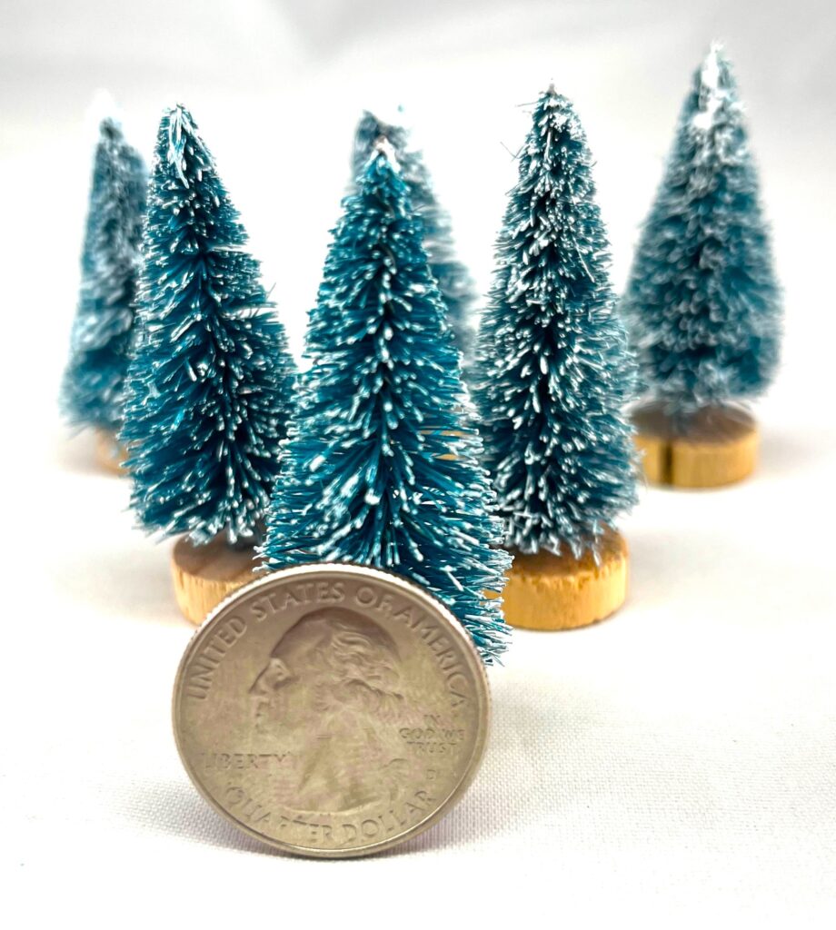 Miniature trees with snow | 1.75" inch | Set of 6 - MrTrain