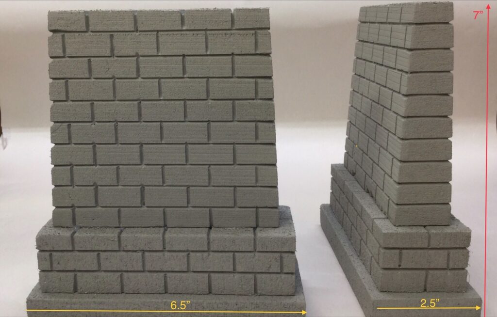 O SCALE Bridge Supports - (2) Tall Model Railroad Gray Piers, Toy ...